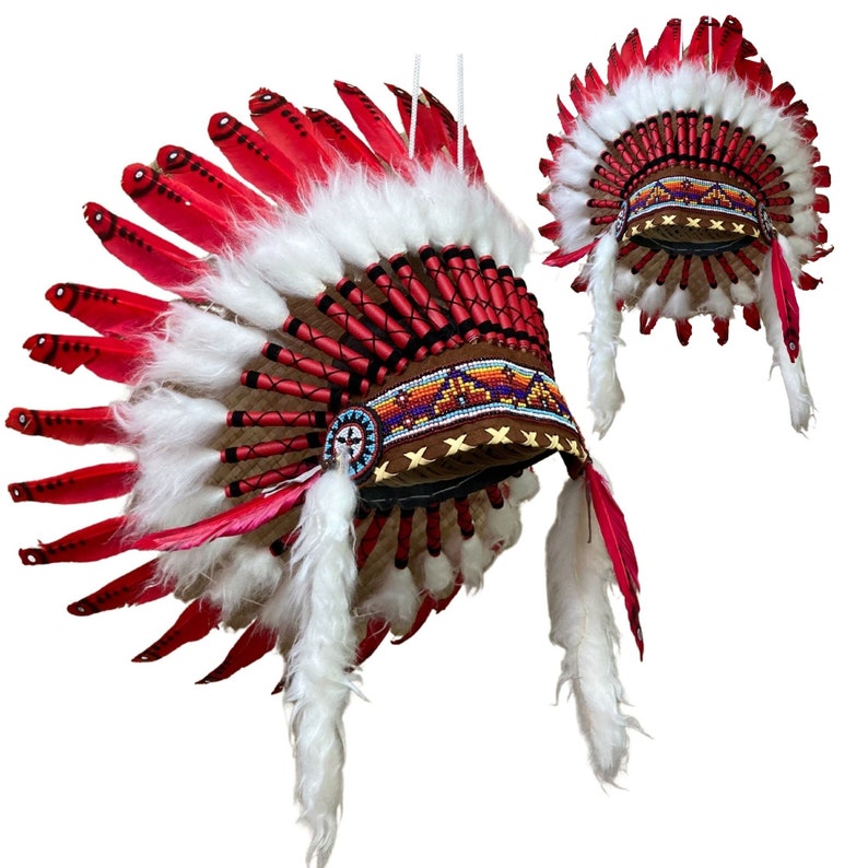Native American Indian Hat Feather Headdress Warbonnet Chief - Etsy