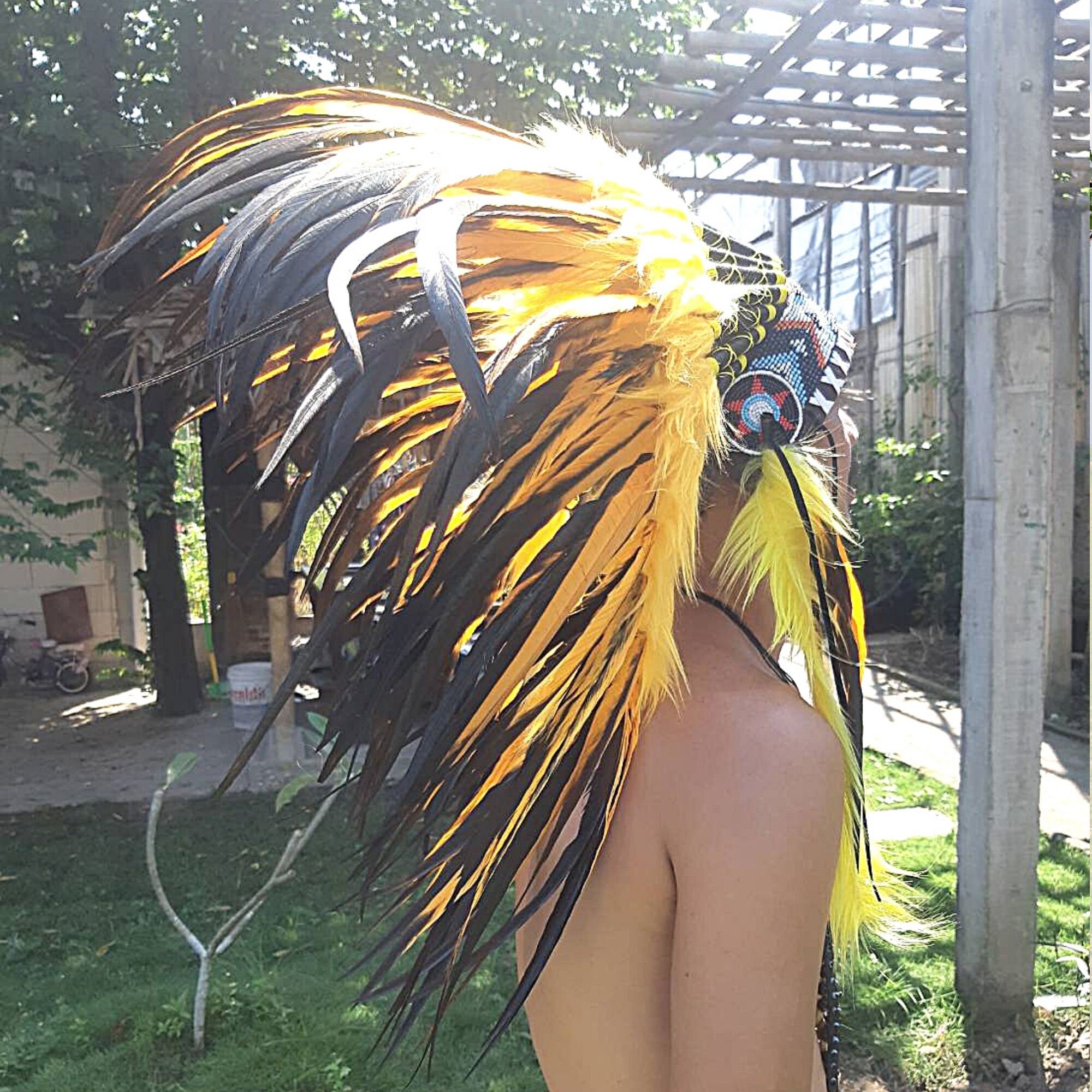 Native American Indian Hat Feather Headdress Warbonnet Chief Tribal ...