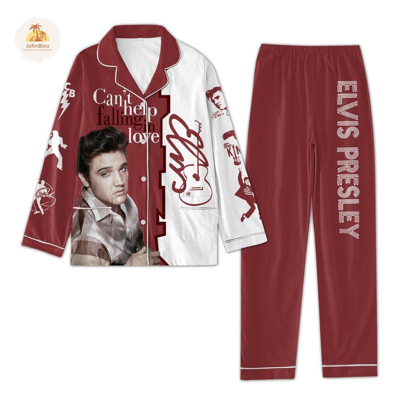 Elvis Presley Pajamas Set, Elvis Presley Lover Pajamas, Elvis Women ...