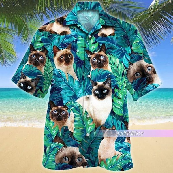 Siamese Cat Hawaiian Shirt - Etsy