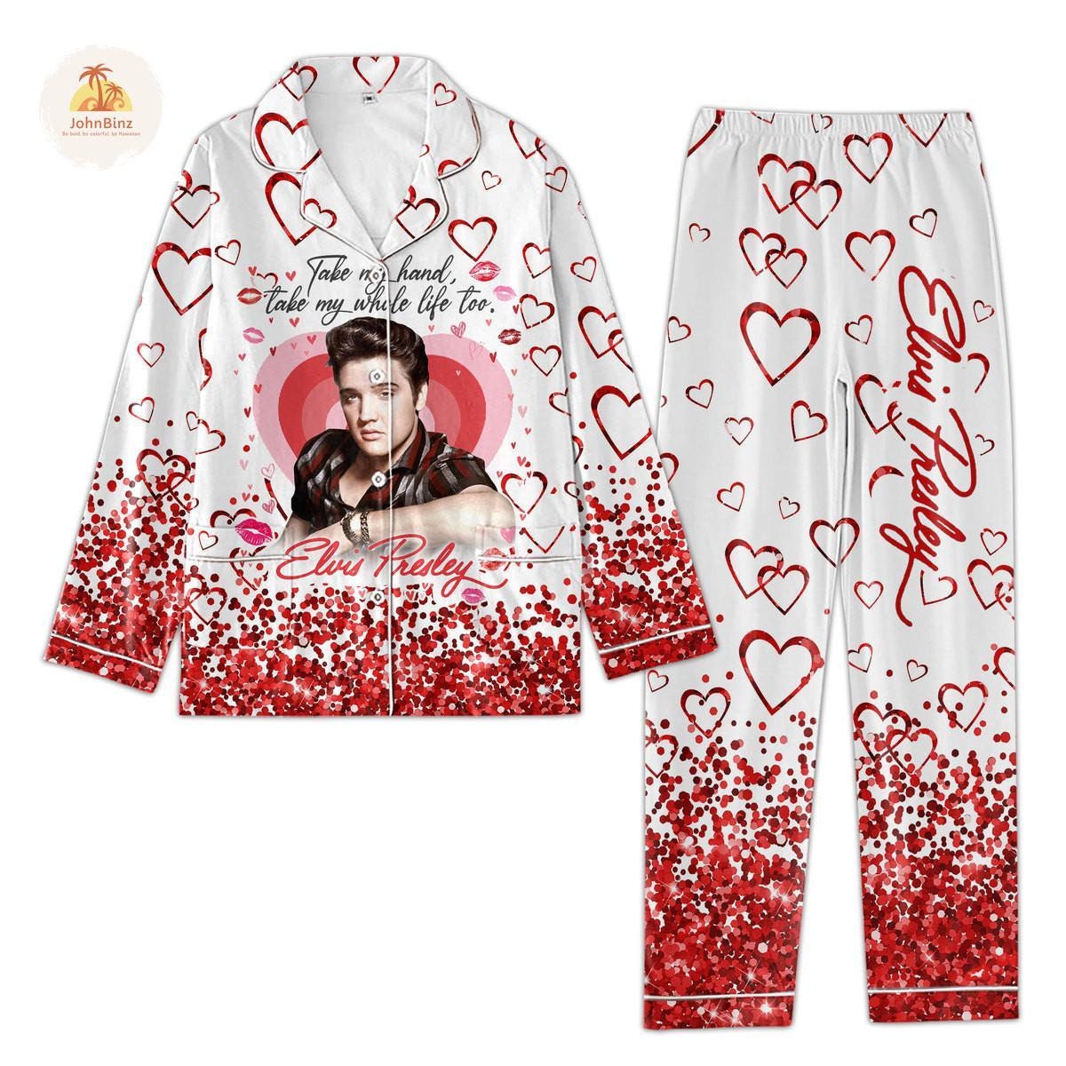 Elvis Presley Pajamas Set, Elvis Valentine Pajamas, Rock and Roll ...