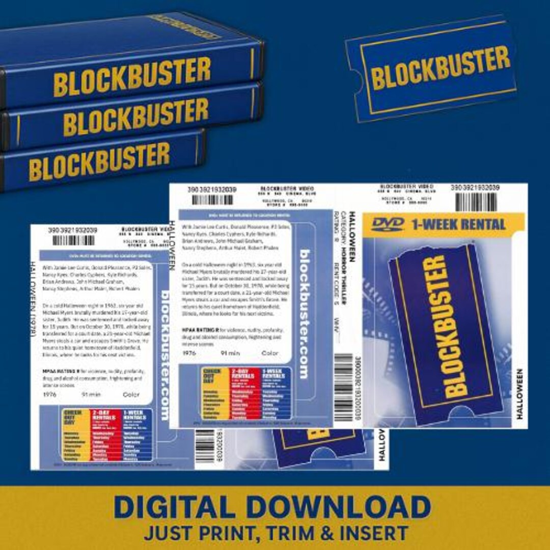 Halloween (1978) | Printable Blockbuster DVD Cover | Horror Classic ...