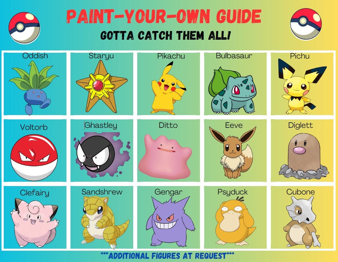 POKEMON PAINT KIT / Paint-your-own 3D Printed Pokemon - Etsy