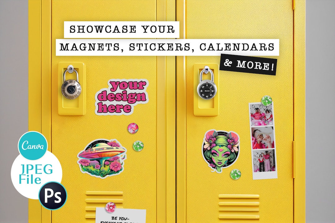 Yellow Locker Mock up for Magnets Stickers Calendars Signs Photos ...