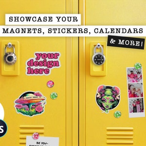 Yellow Locker Mock up for Magnets Stickers Calendars Signs Photos ...