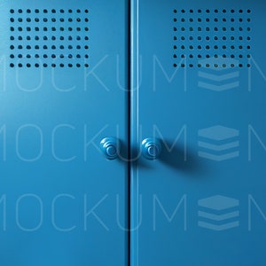 Blue Locker Mock up for Magnets, Stickers, Calendars, Signs, Photos ...