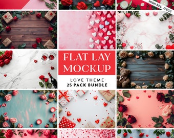 25 X Boho Summer Table Flat Lay Mockups Add Your Own Product | Digital ...