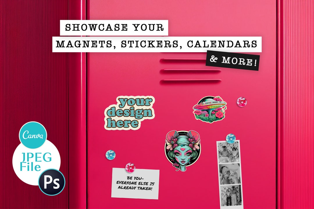 Pink Locker Mock up for Magnets, Stickers, Calendars, Signs, Photos ...