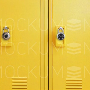 Yellow Locker Mock up for Magnets Stickers Calendars Signs Photos ...