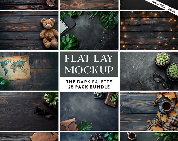 25 X Greenery Table Flat Lay Mockup Bundle Add Your Own Products ...