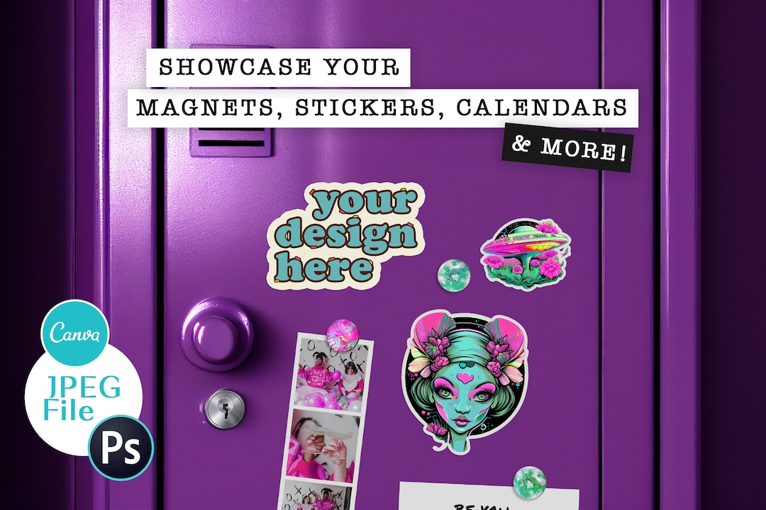 Purple Locker Mock up for Magnets Stickers Calendars Signs Photos ...
