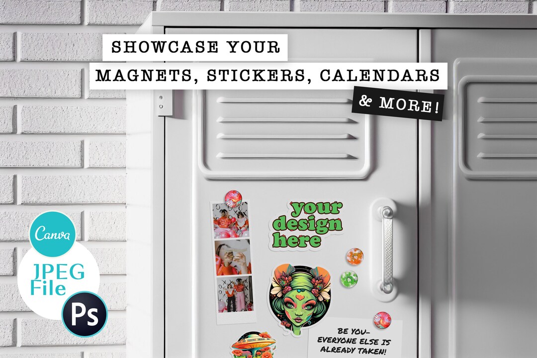 White Locker Mock up for Magnets, Stickers, Calendars, Signs, Photos ...