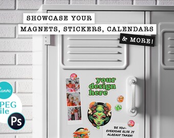 Blue Locker Mock up for Magnets, Stickers, Calendars, Signs, Photos ...