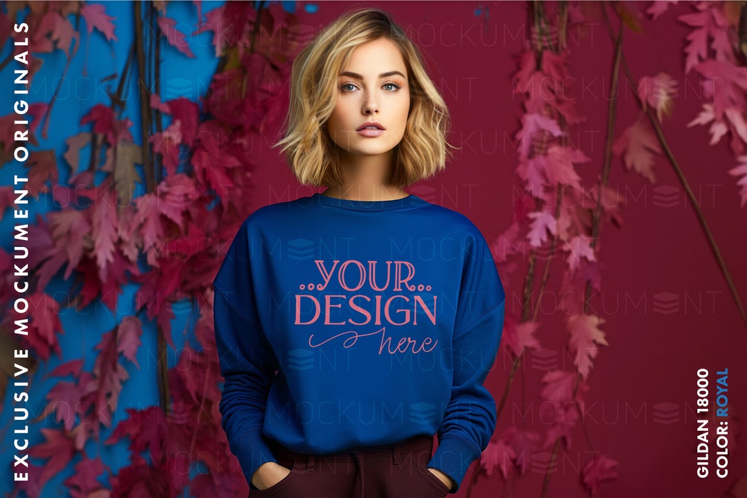 Royal Blue Gildan 18000 Mockup Gildan Crewneck Mock-up - Etsy
