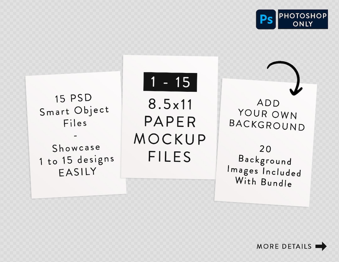 8.5x11 Letter Size Paper Mockup Bundle | Show up to 15 Sheets on One ...
