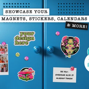 Blue Locker Mock up for Magnets, Stickers, Calendars, Signs, Photos ...