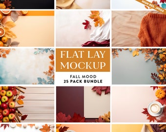 25 X Greenery Table Flat Lay Mockup Bundle Add Your Own Products ...