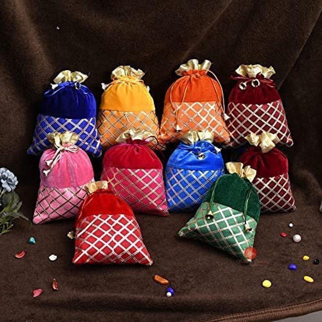 Velvet Gota Potli Batwa Bag Bridal Purse Women Handbag Shagun - Etsy