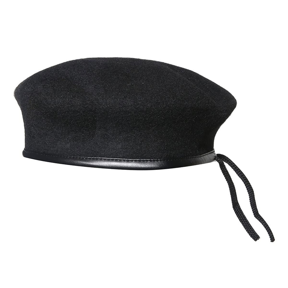 Woolen Rajputana Army Style Beret Black Cap for Men & Women With Star ...
