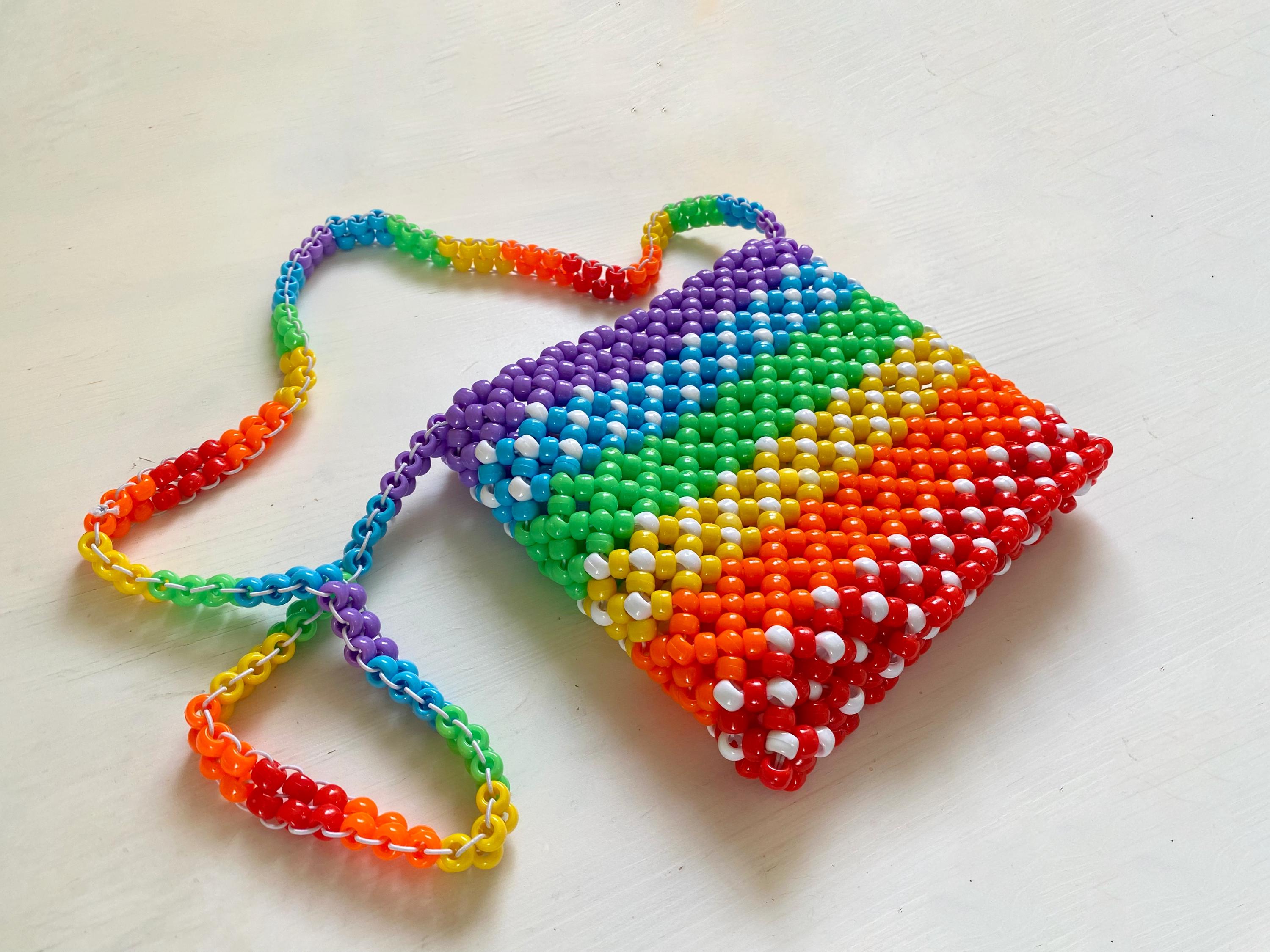 Rainbow Stripe Kandi Purse - Etsy