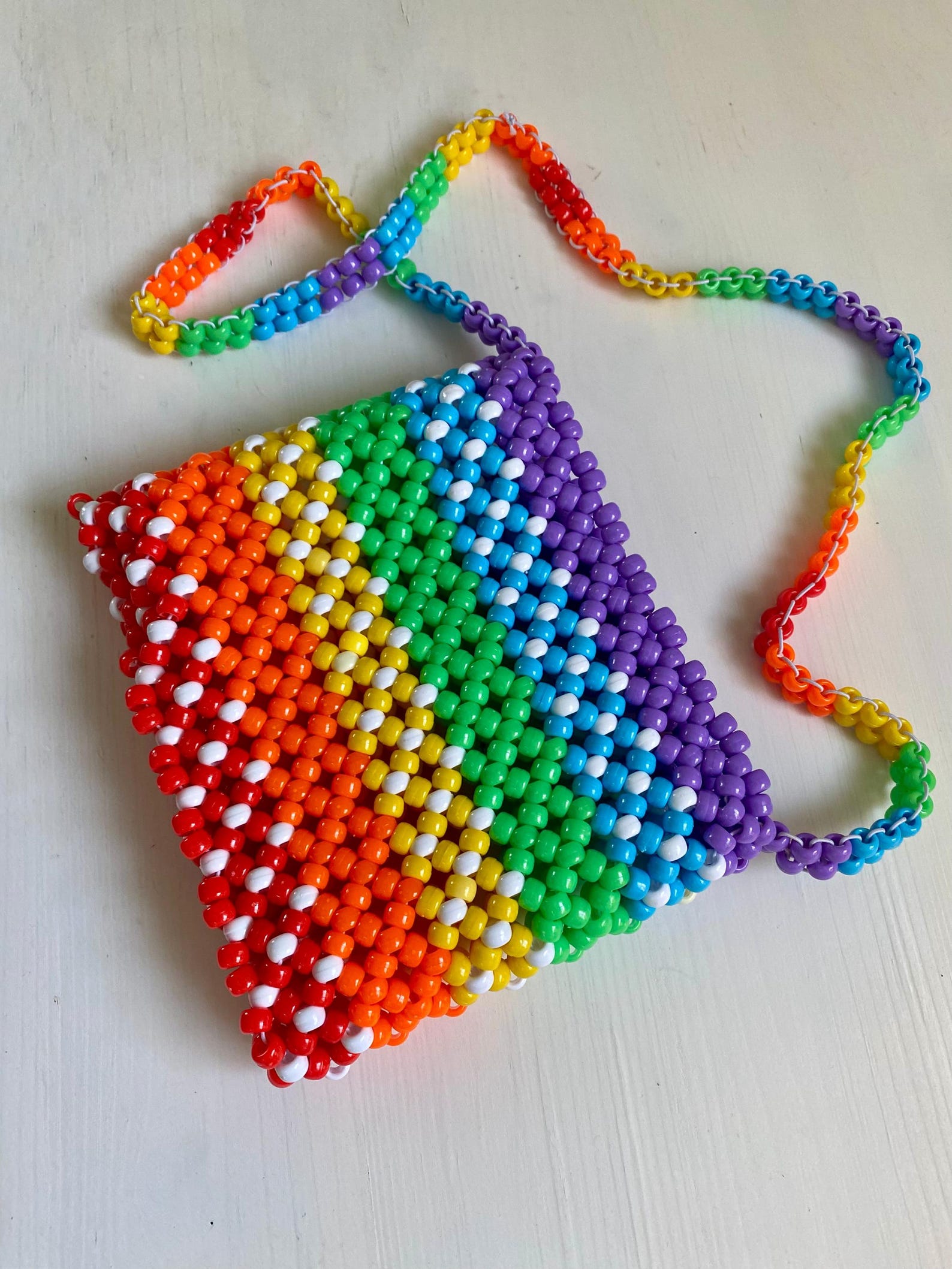 Rainbow Stripe Kandi Purse - Etsy