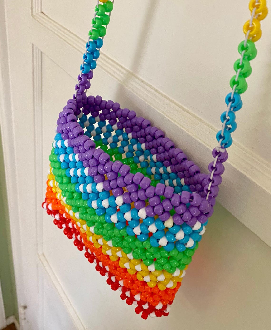 Rainbow Stripe Kandi Purse - Etsy