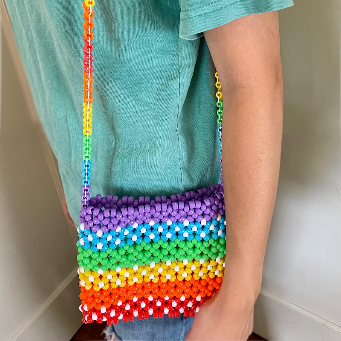 Rainbow Stripe Kandi Purse - Etsy