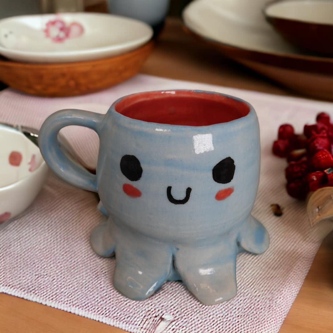 Cute Mug, Mug, Handcrafted Mug, Octopus Mug, Coffee, Moody Mug, Gift ...