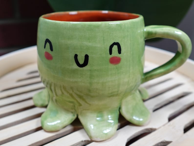 Cute Mug, Mug, Handcrafted Mug, Octopus Mug, Coffee, Moody Mug, Gift ...