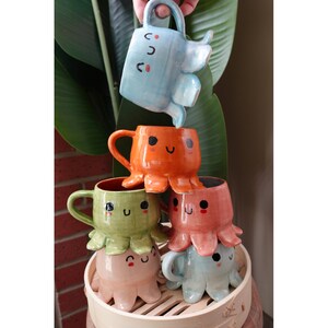 Cute Mug, Mug, Handcrafted Mug, Octopus Mug, Coffee, Moody Mug, Gift ...
