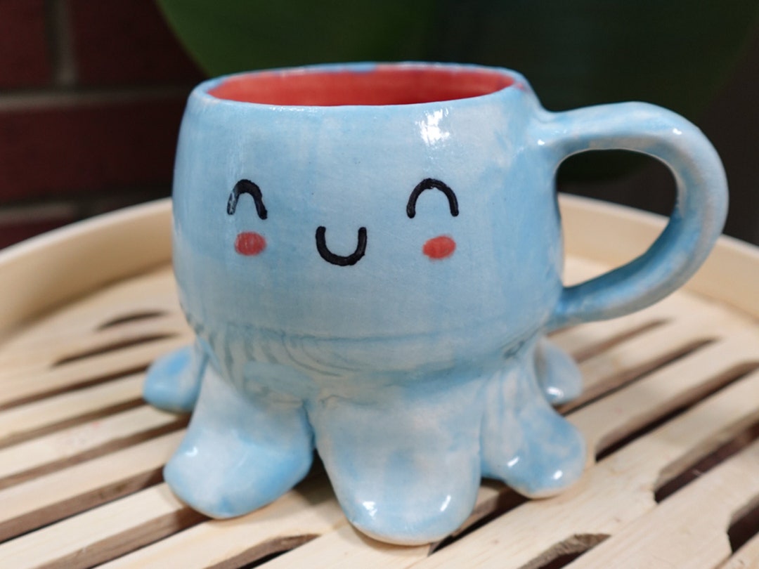 Cute Mug, Mug, Handcrafted Mug, Octopus Mug, Coffee, Moody Mug, Gift ...