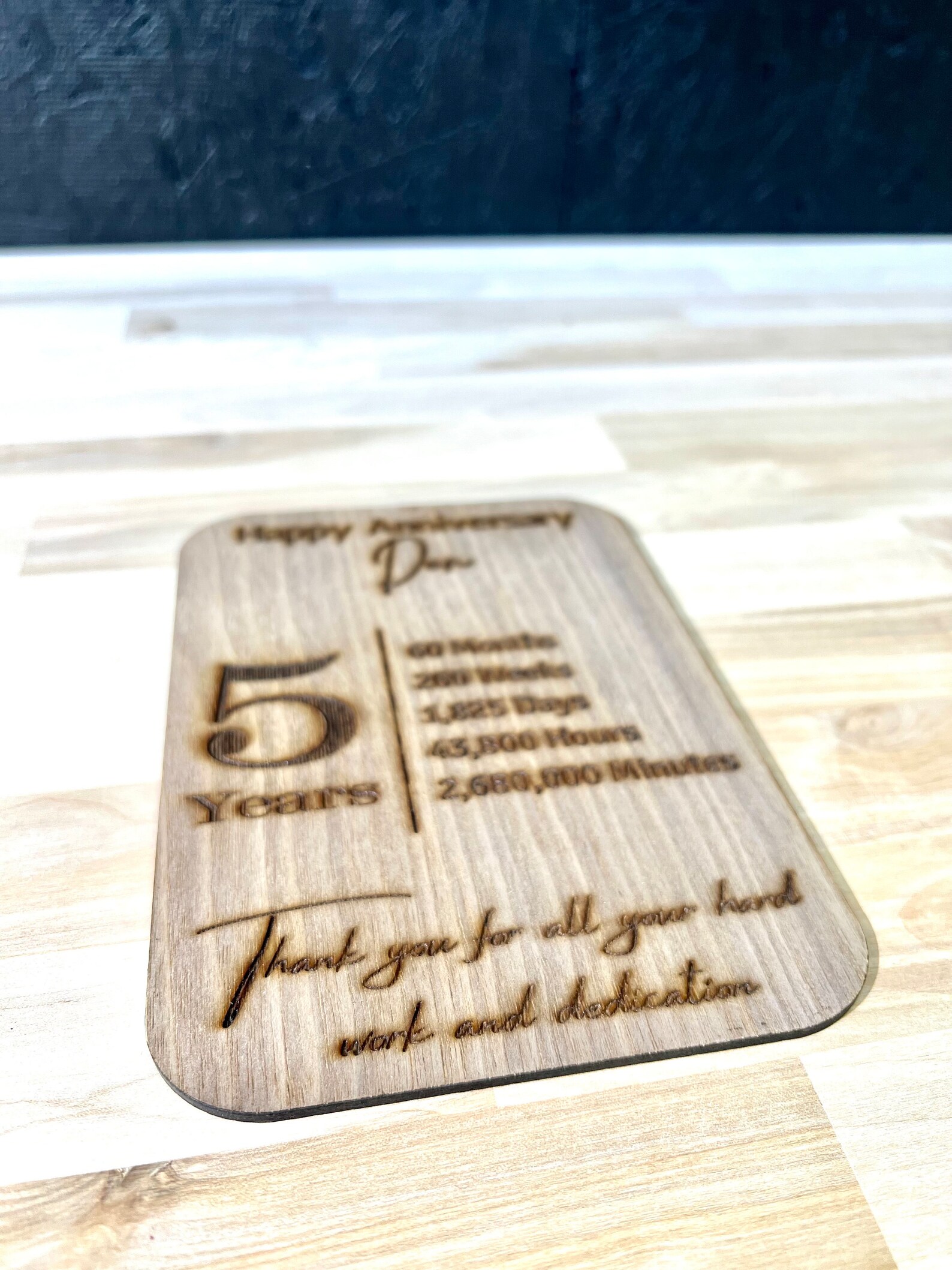 Personalized Gift for Employee for 5 Year Work Anniversary Custom ...