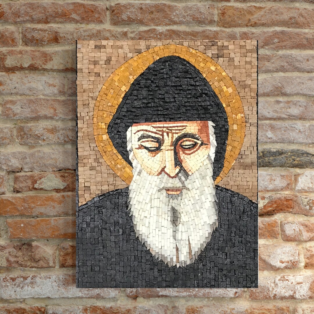 St Charbel Mosaic St Charbel Art Catholic Art Maronite Mosaic Unframed ...