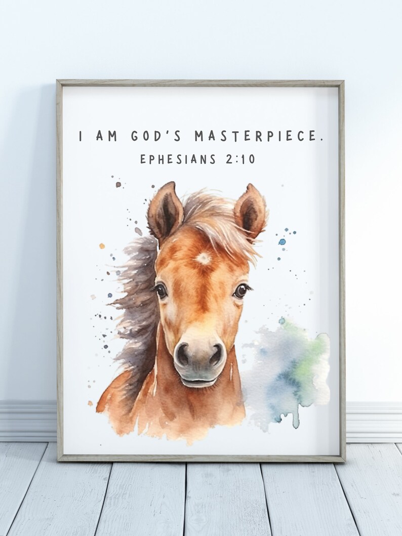 Kid’s Bible Verse Prints, Safari Animal Prints, Christian Wall Decor ...