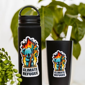 Eco Friendly Recyclable Decal, Climate Change Koala Sticker, Green ...