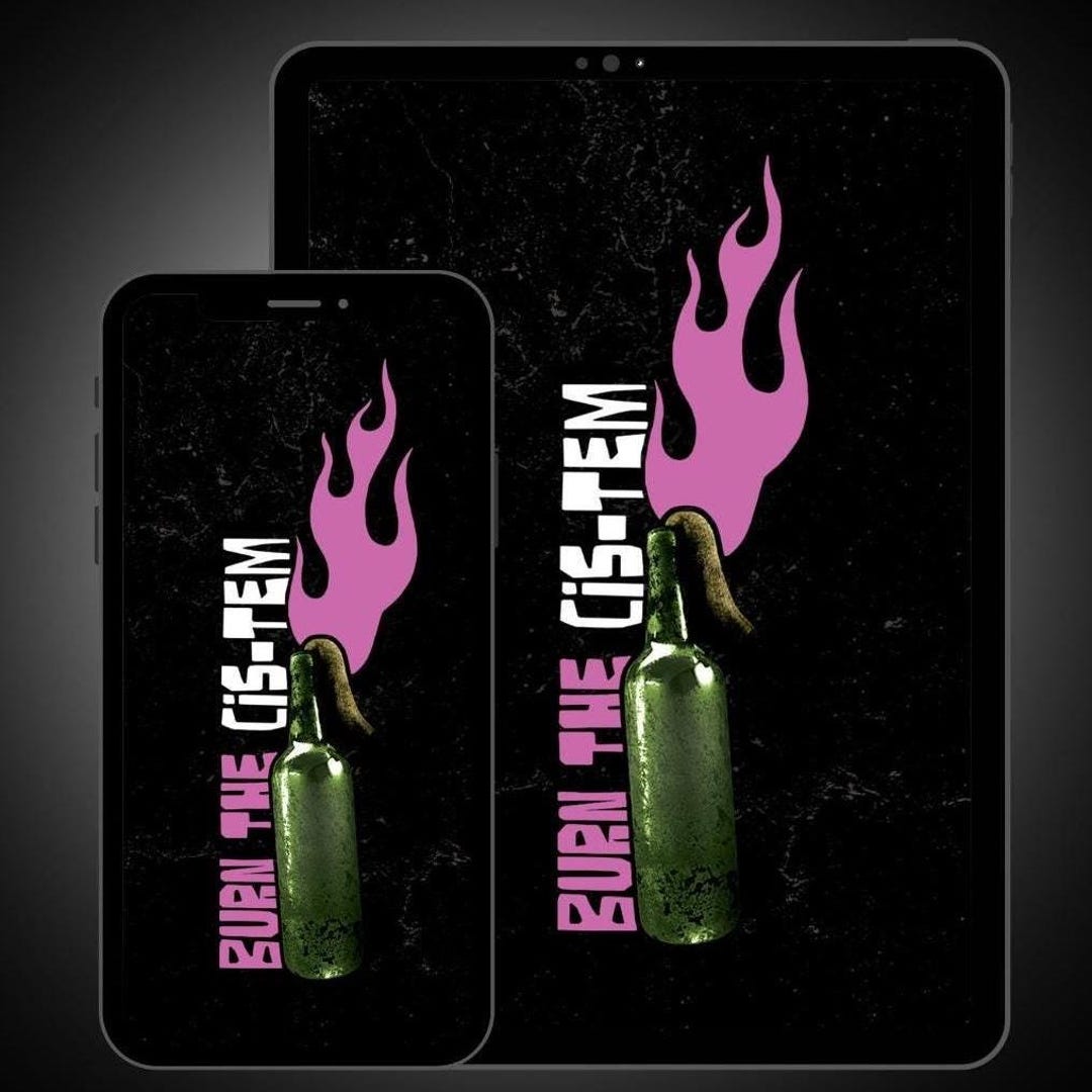 Burn the Cis-tem Digital Bundle, Queer Downloadable Print, LGBTQ Mobile ...