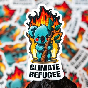 Eco Friendly Recyclable Decal, Climate Change Koala Sticker, Green ...