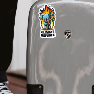 Eco Friendly Recyclable Decal, Climate Change Koala Sticker, Green ...