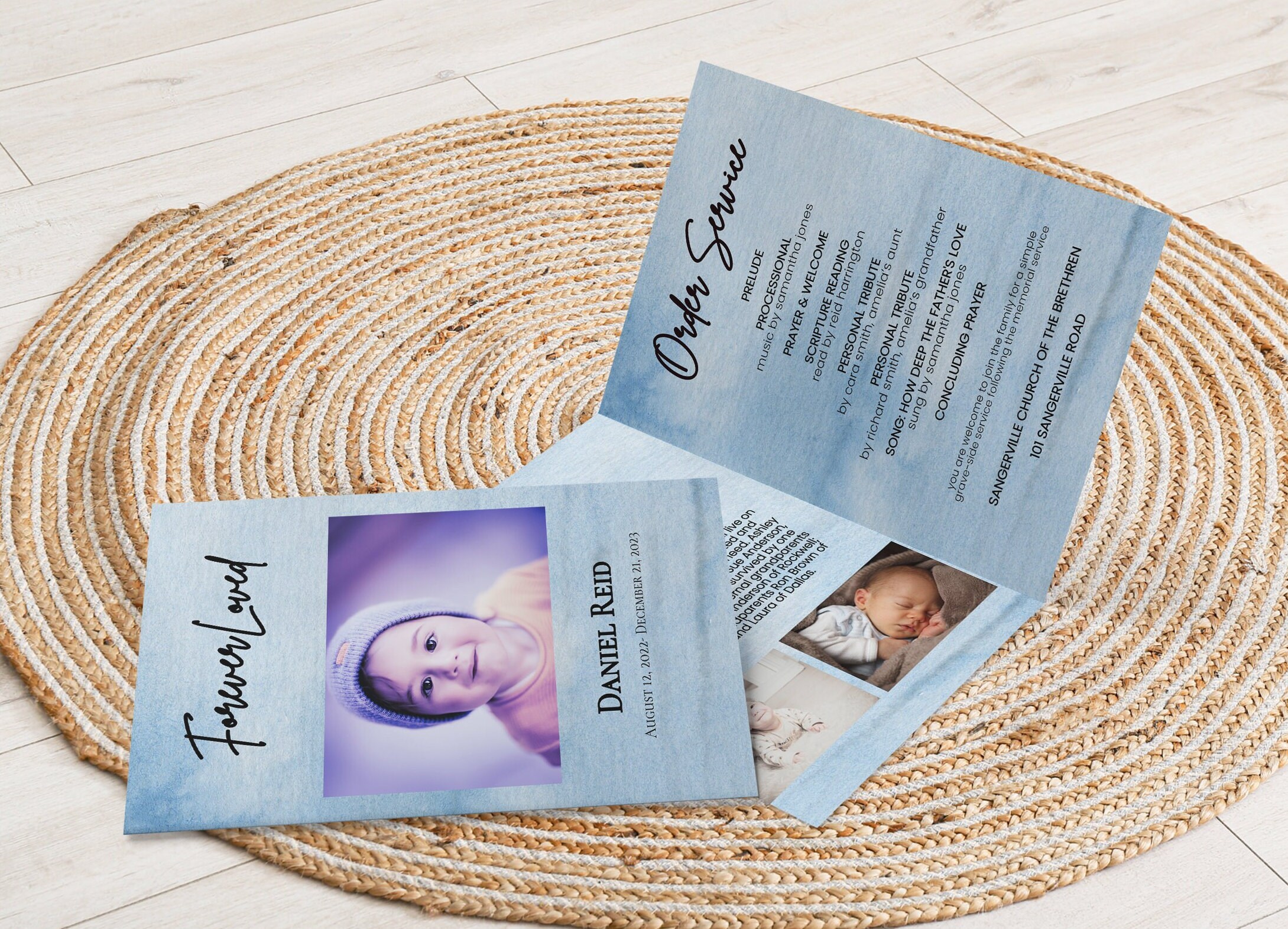 Baby Child Funeral Program Editable Template, Celebrating the Life Of ...