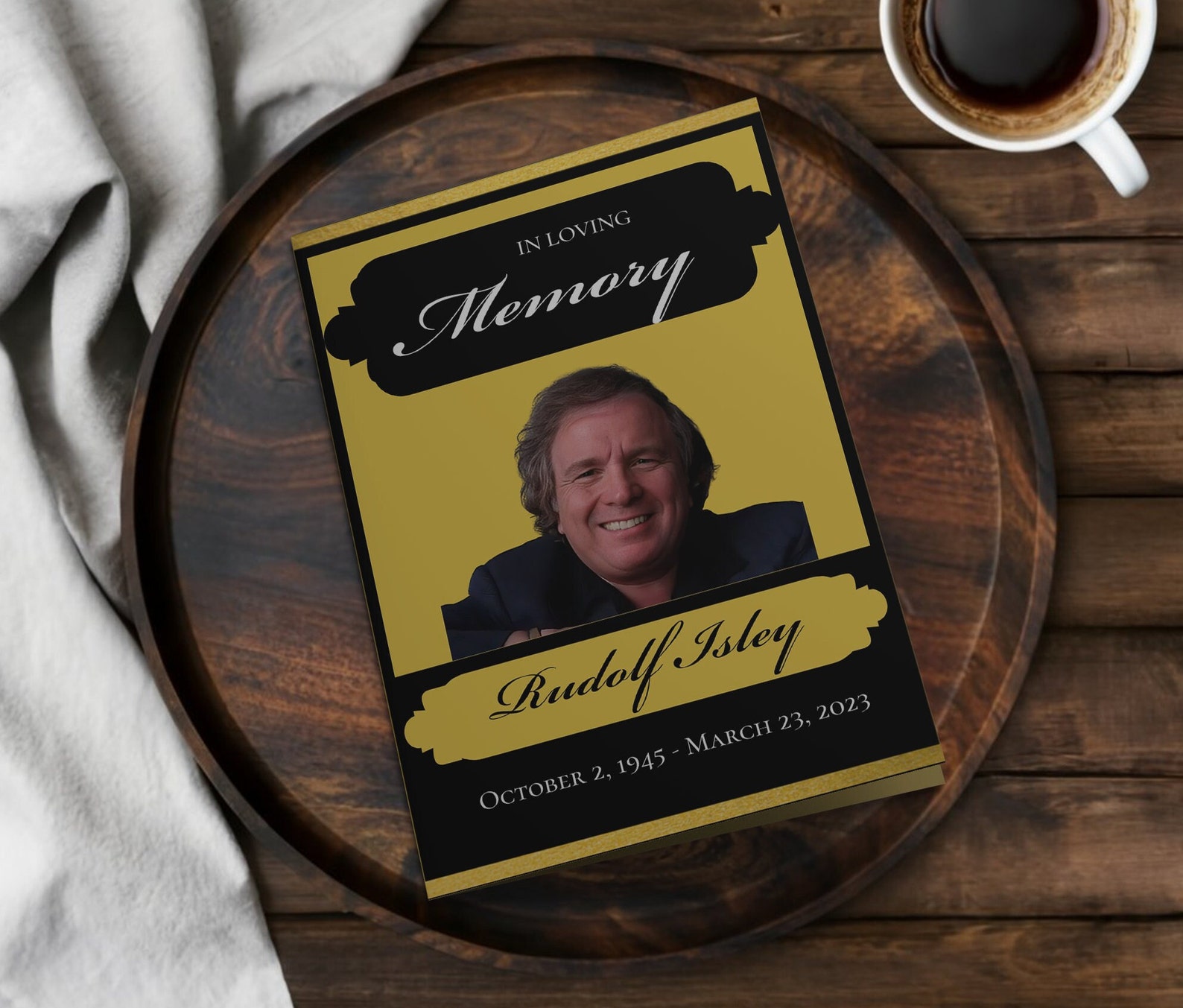 Black and Gold Funeral Program Template (digital Download) - Etsy