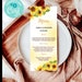 Sunflower Menu Template, Wedding Anniversary Menu, Gold Anniversary ...