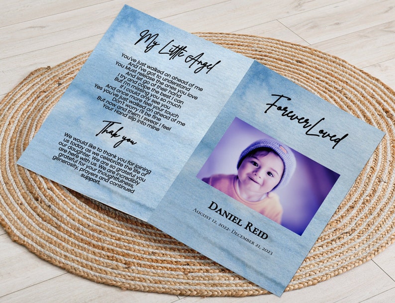 Baby Child Funeral Program Editable Template, Celebrating the Life Of ...