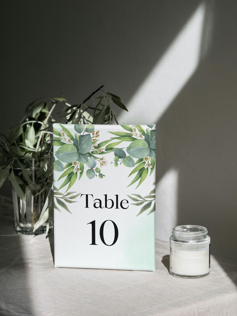 Eucalyptus Table Number Template, Boho Wedding Decor (instant Download ...