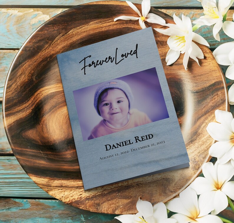 Baby Funeral Program Template: Pink Wildflower Obituary (editable ...