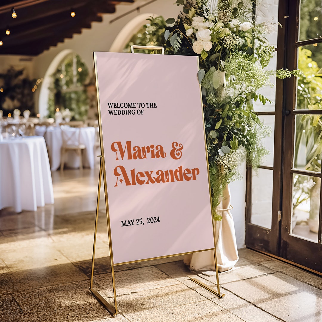 Vintage Wedding Welcome Sign Template, Printable Vintage Wedding Sign ...