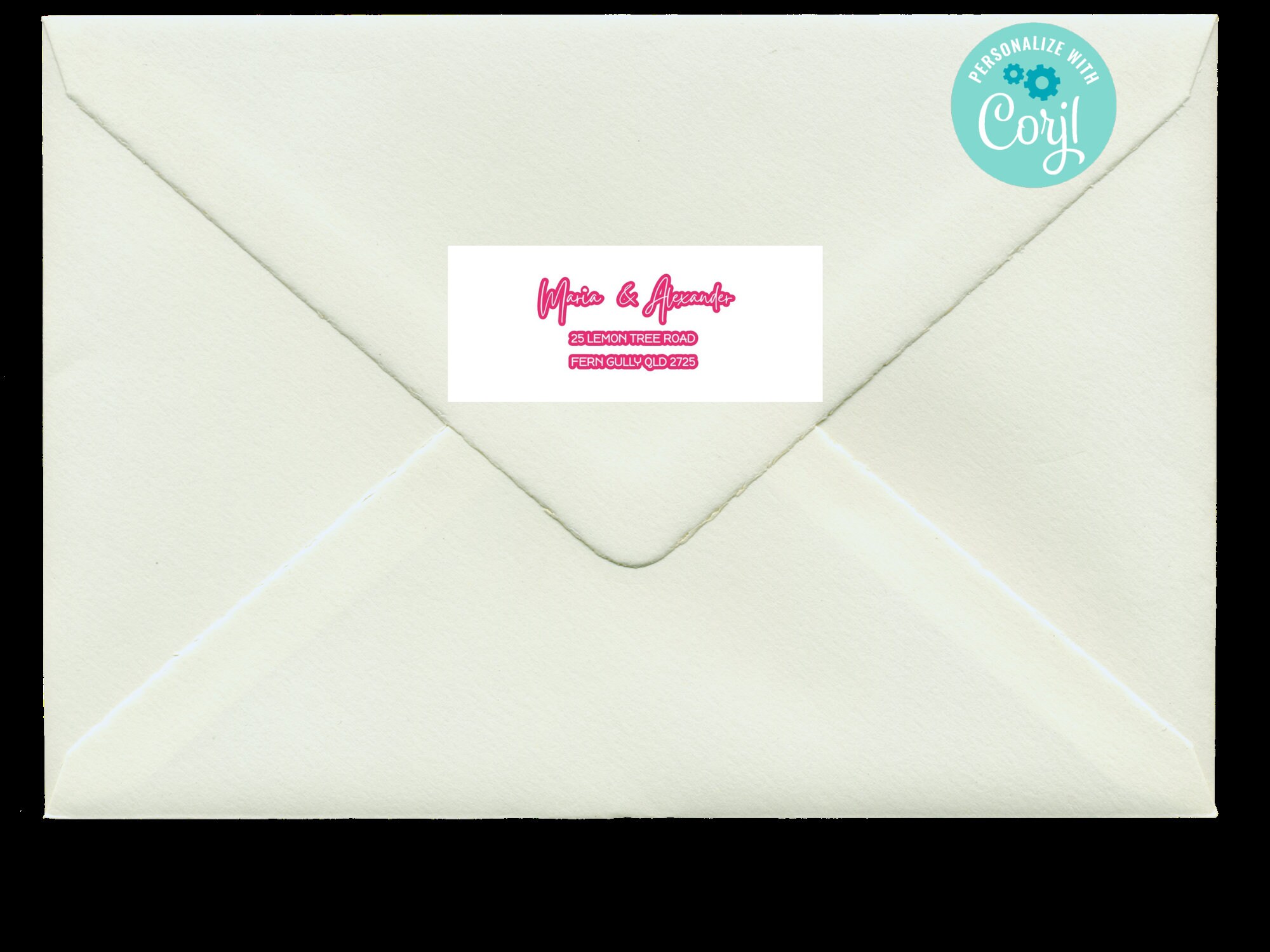 Neon Tropical Envelope Address Template, Printable Beach Destination ...