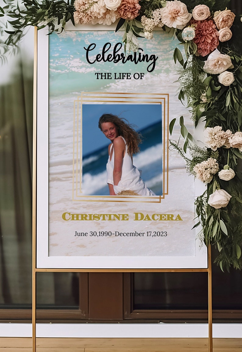 Editable Funeral Welcome Sign - Celebration of Life Decoration | Large ...