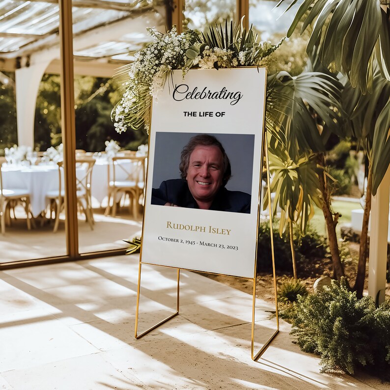 Editable Funeral Welcome Sign - Celebration of Life Decoration | Large ...