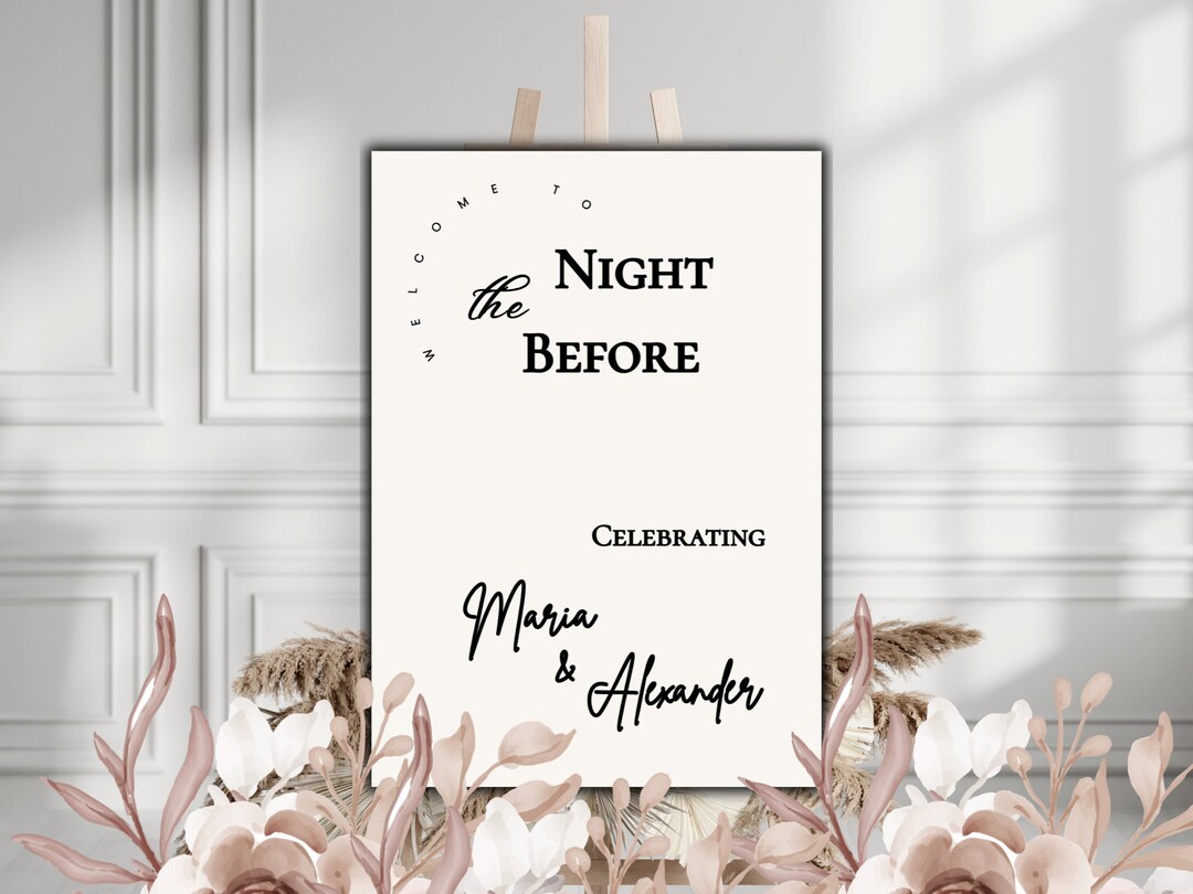 Minimal the Night Before Sign, Minimalist Wedding Rehearsal Sign ...