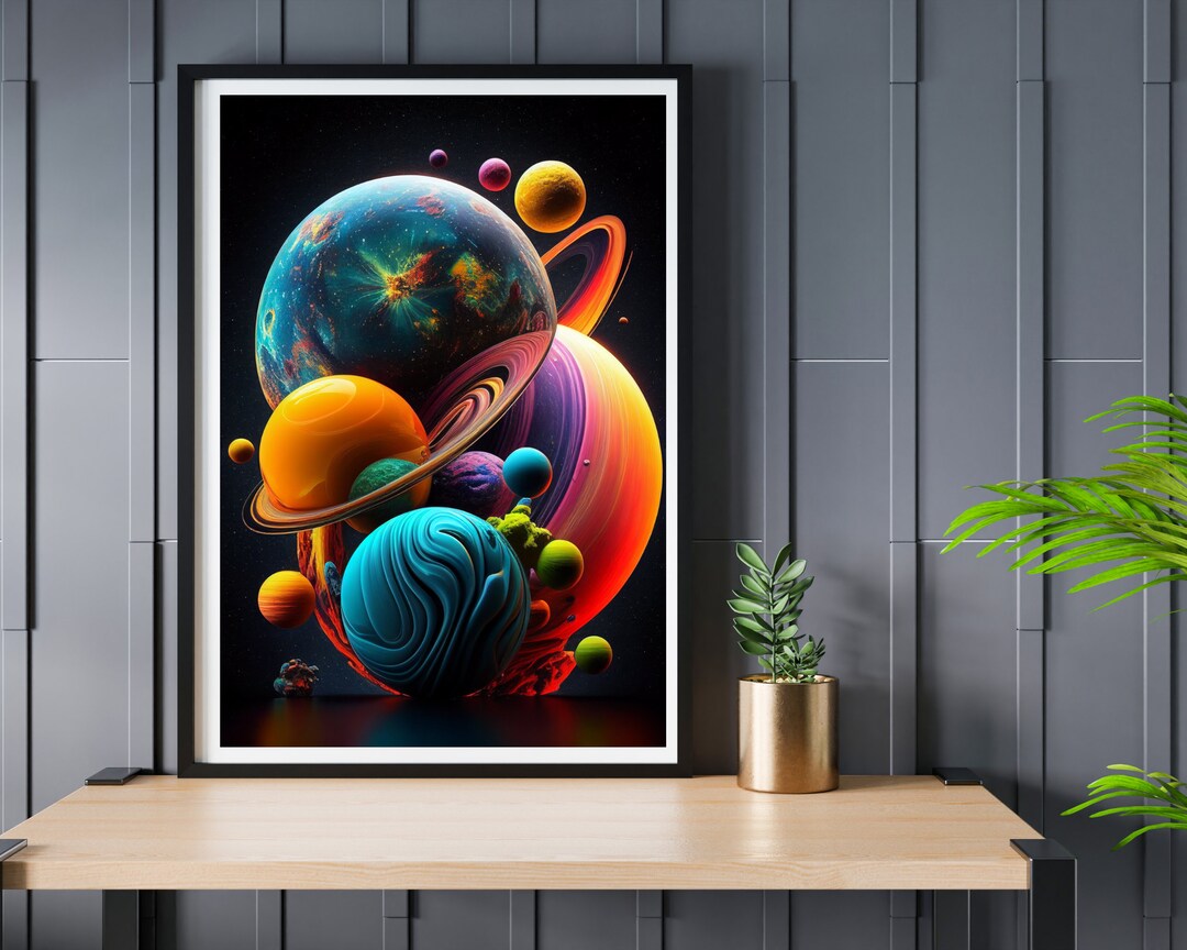 Celestial Art- 3d Planets- Planetary Wall Art- Digital Download- Wall ...